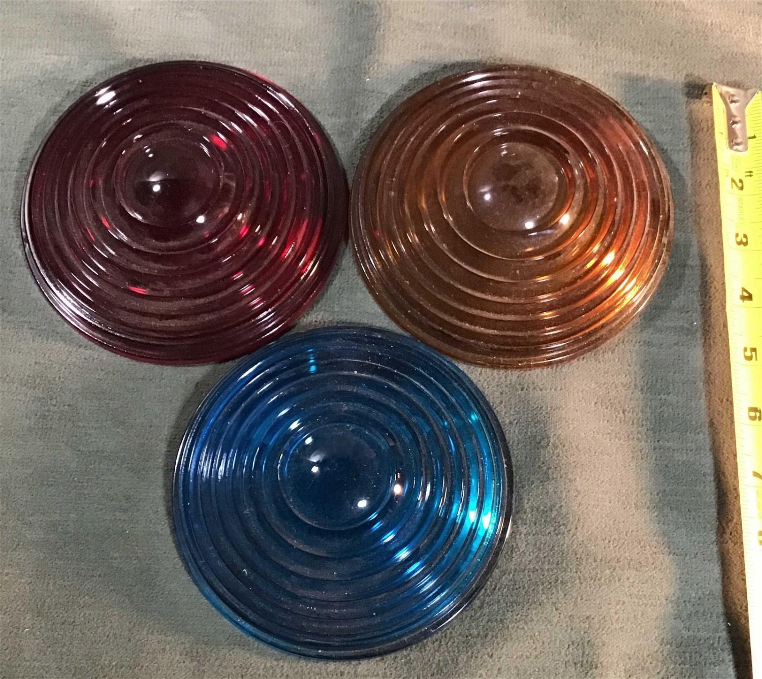 Lot 98 - Vintage Railroad Lantern Lenses (3) Multicolor . | The Lodge ...