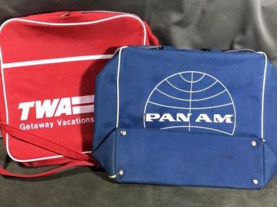 Lot 131 - TWA & Pan Am Carry Bags . | The Lodge Auction House