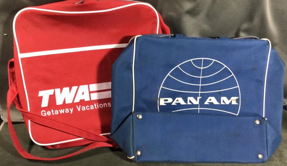 Lot 131 - TWA & Pan Am Carry Bags . | The Lodge Auction House