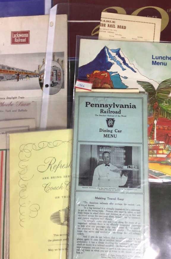 Lot 179 - Vintage Railroad Menus (18) . | The Lodge Auction House