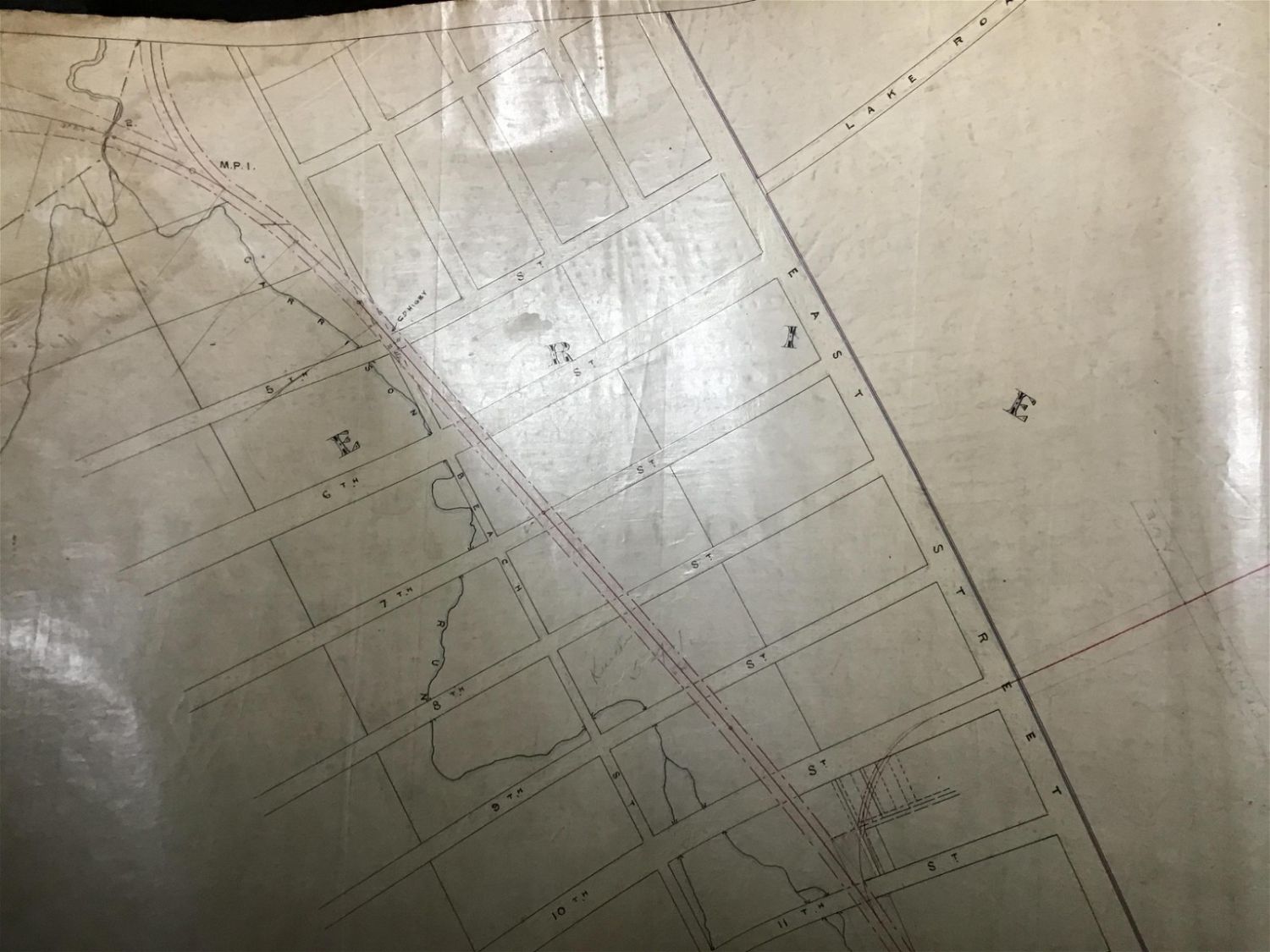 Lot 1 - RARE: Hand Quilled & Draw Railroad Deeds Maps (2) Parts H 17 1/ ...