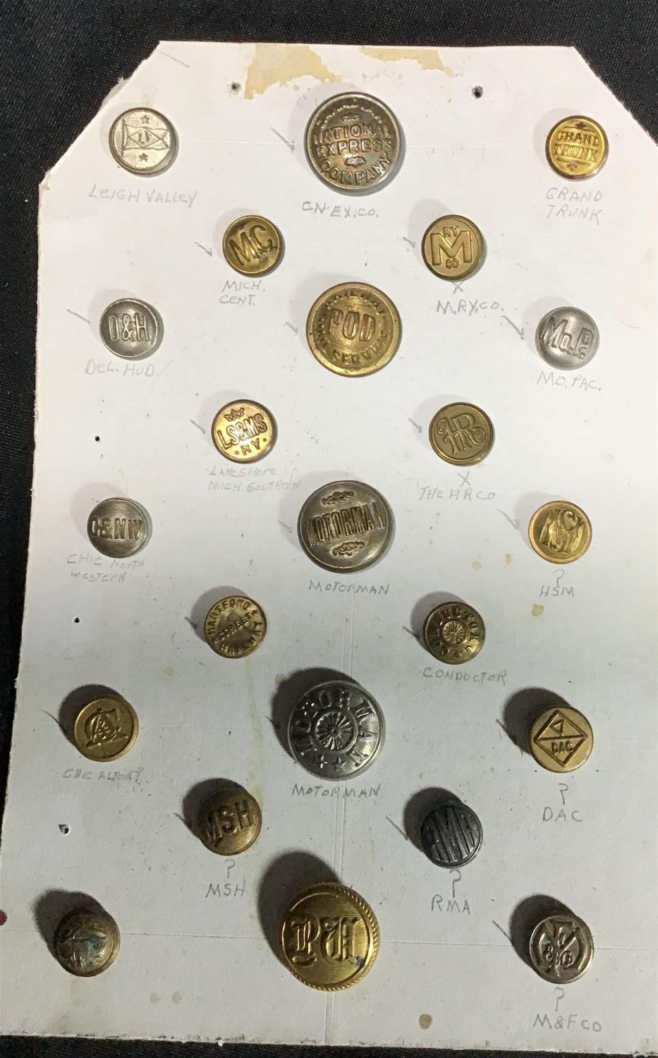 Lot 14 - Vintage railroad button collection . | The Lodge Auction House