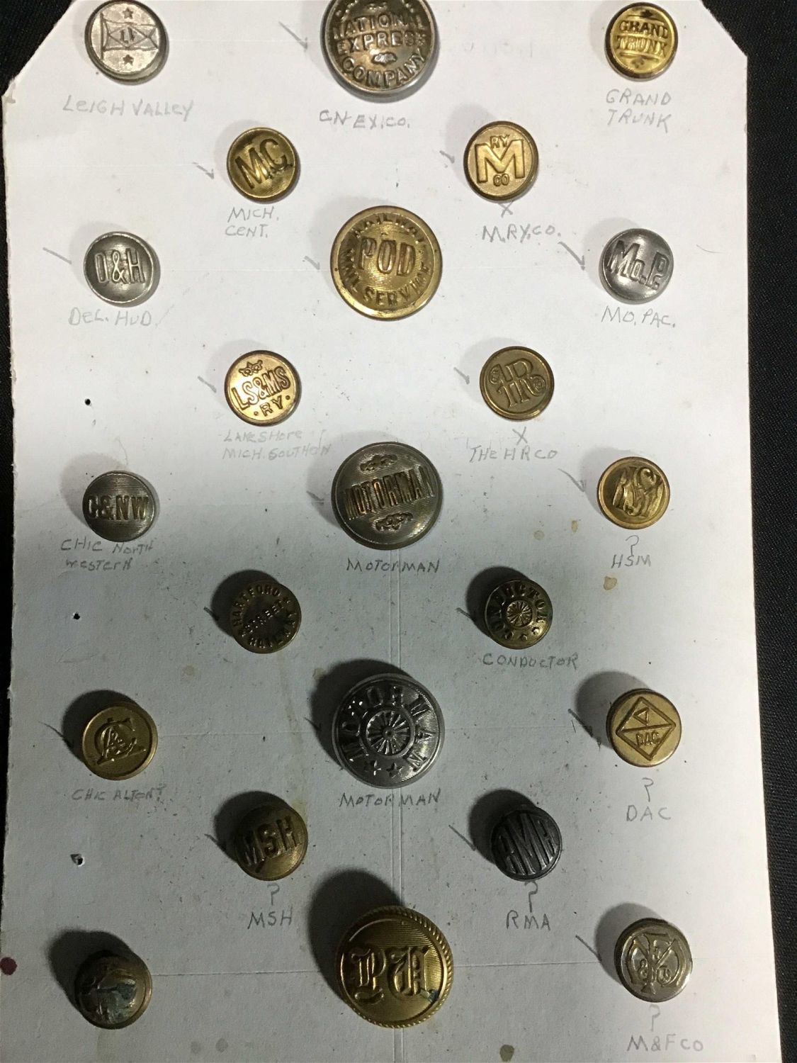 Lot 14 - Vintage railroad button collection . | The Lodge Auction House