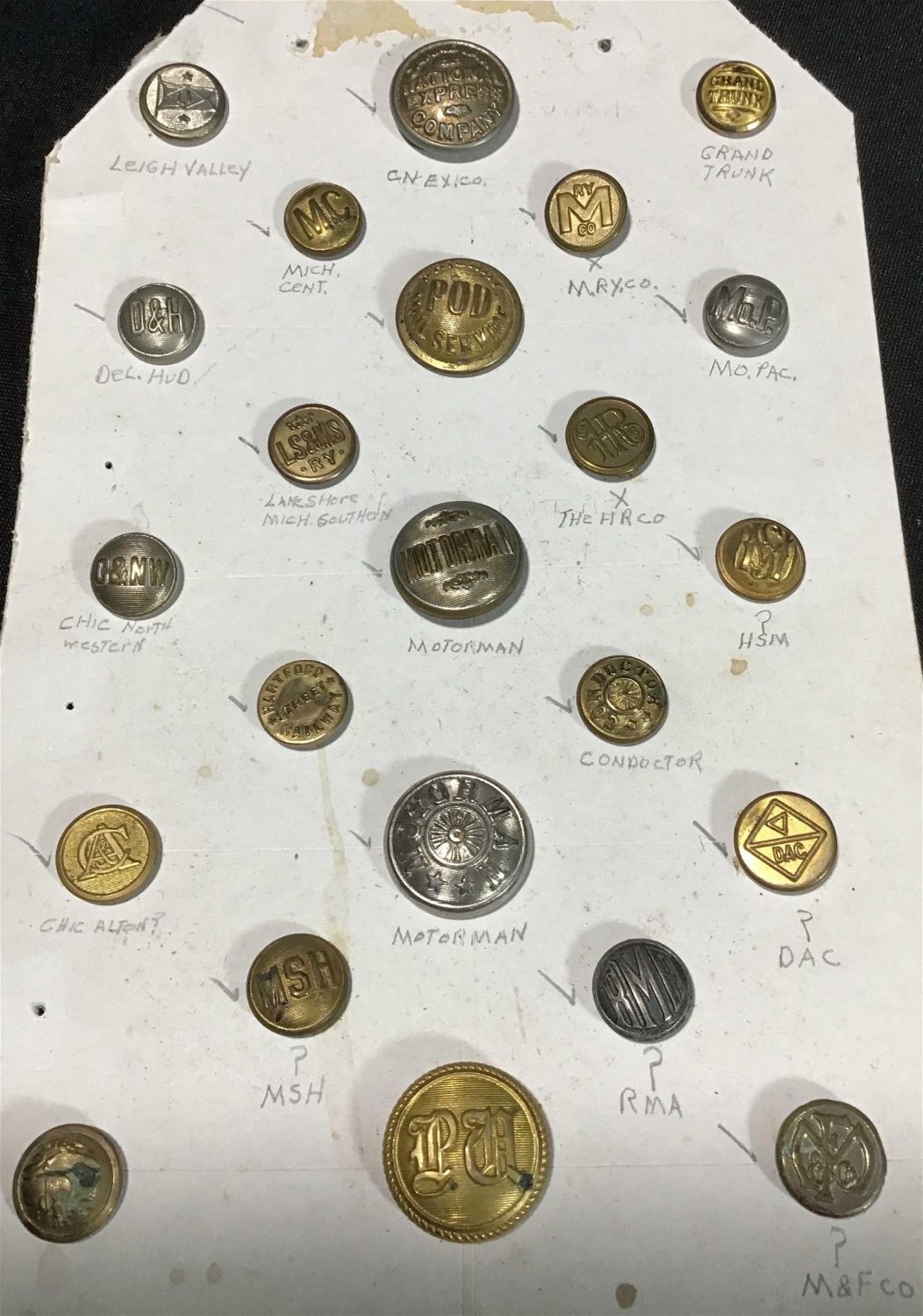 Lot 14 - Vintage railroad button collection . | The Lodge Auction House