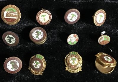 Lot 35 - Brotherhood railroad trainman pins . | The Lodge Auction House