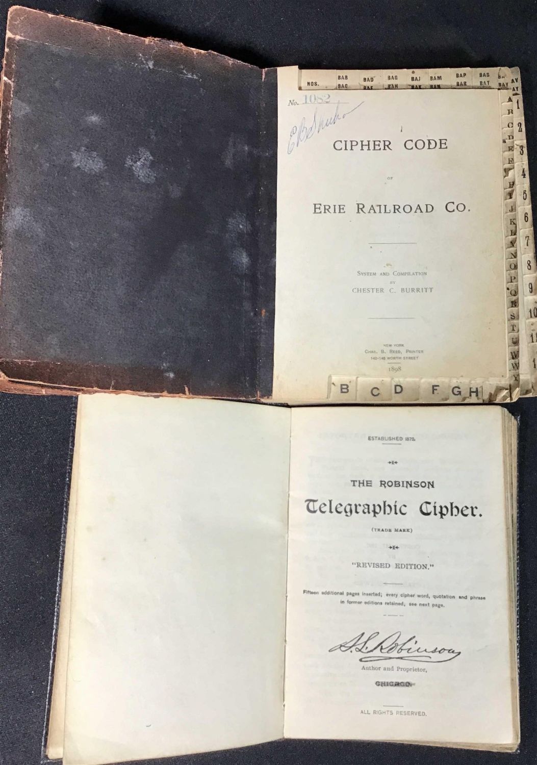 Lot 63 - Vintage Cipher Code 1872 & 1898 . | The Lodge Auction House