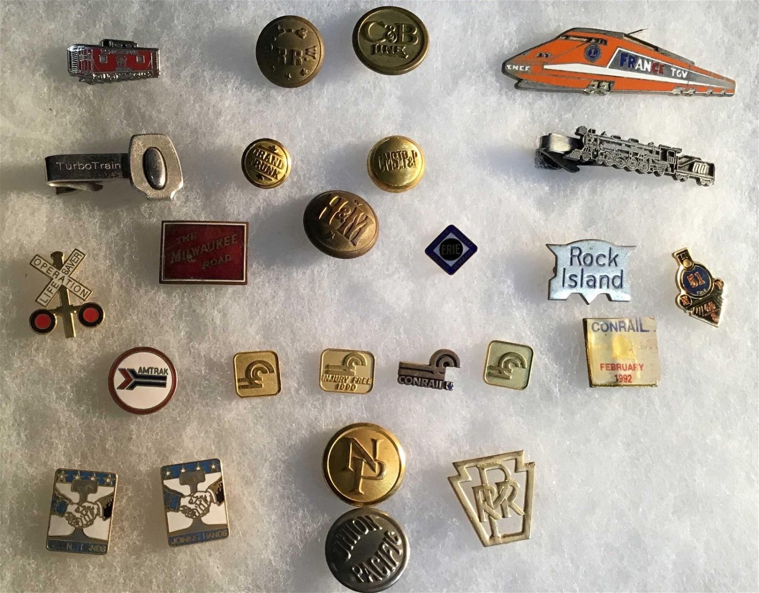 Lot 84 - Sorted Railroad Pins & Button Collection . | The Lodge Auction ...