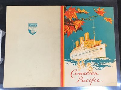 Lot 230 – 1936 Canadian Pacific Steamship Lines Menu . – The Lodge ...