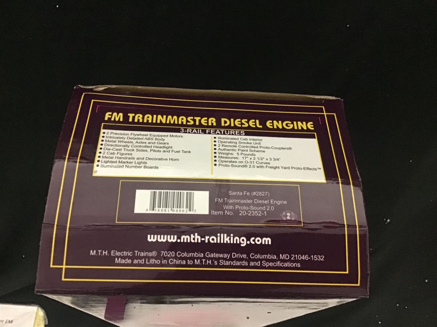 Lot 257 – MTH Electric Trains O Scale FM Trainmaster Diesel Engine ...