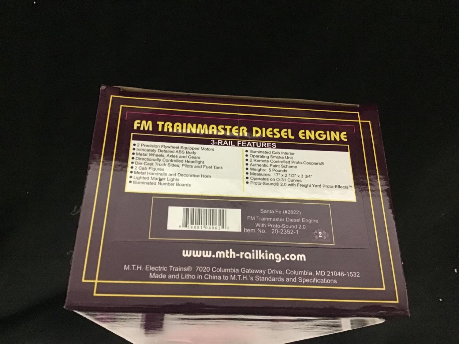 Lot 263 – MTH Electric Trains O Scale FM Trainmaster Diesel Engine ...