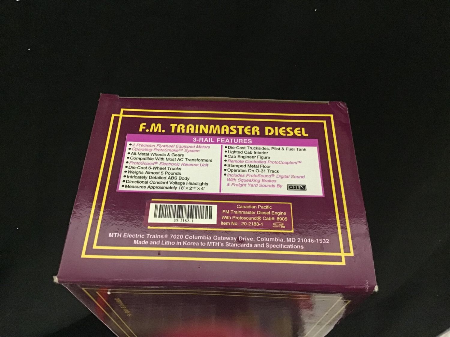 Lot 265 – MTH Electric Engines FM Trainmaster Diesel Canadian Pacific ...