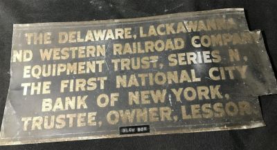Lot 274 - Delaware Lancaster & Western Railroad Sign Measures 13.5 x6.5 ...