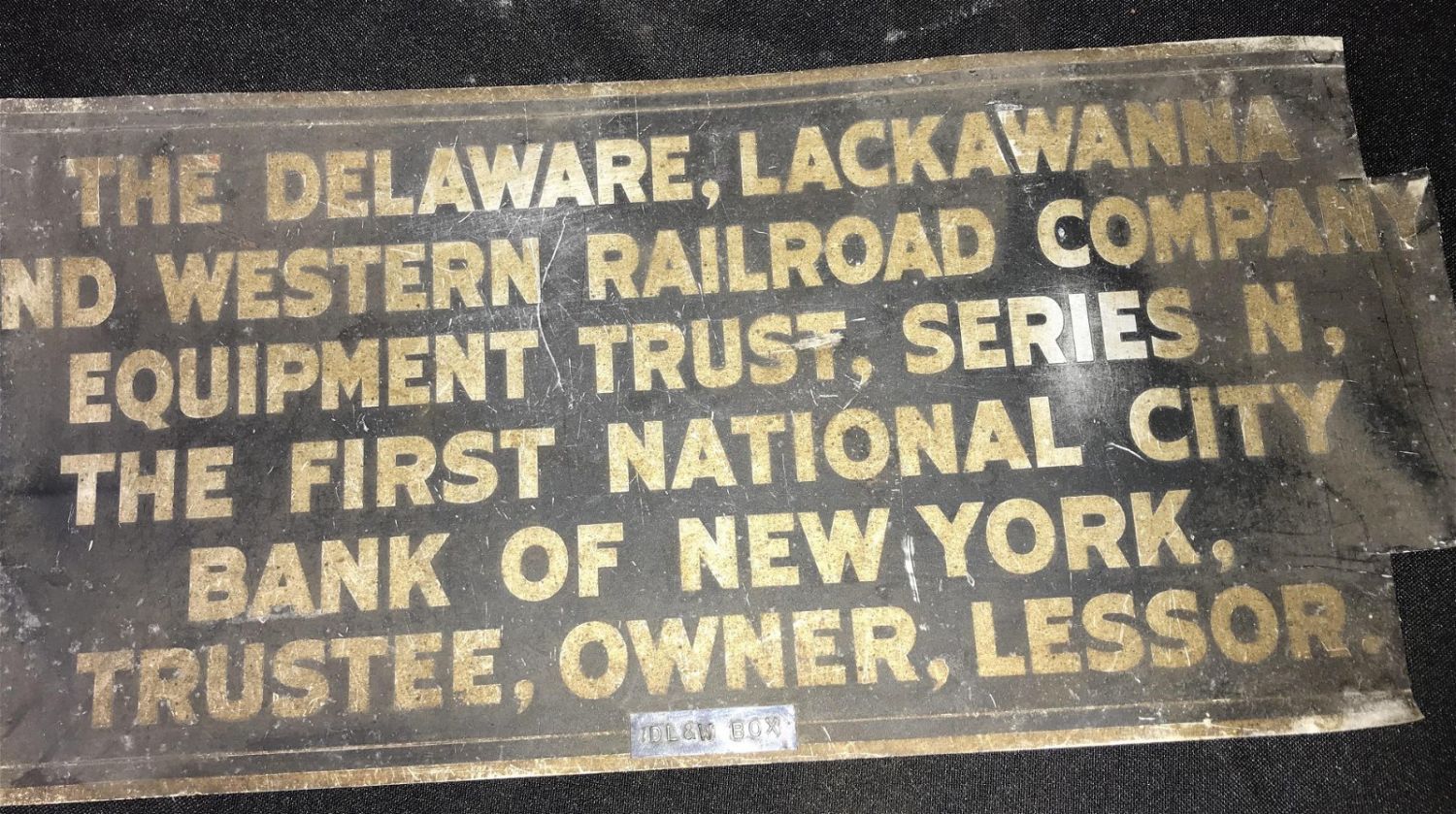 Lot 274 – Delaware Lancaster & Western Railroad Sign Measures 13.5 x6.5 ...