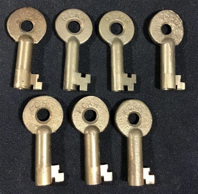 Lot 212 - Pacific Central Railroad Keys (7) . | The Lodge Auction House