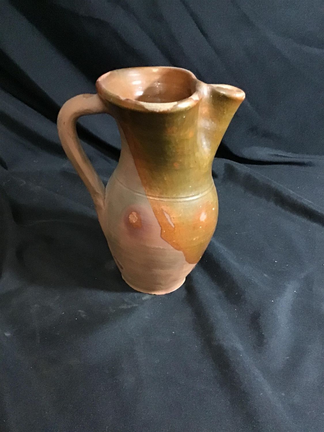 Lot 172 – Handmade Pottery Pouring Vase Measures 9 3/4 inches tall ...