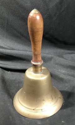 Lot 215 - Vintage School Bell with Wood Handle Measures 6 inches tall ...