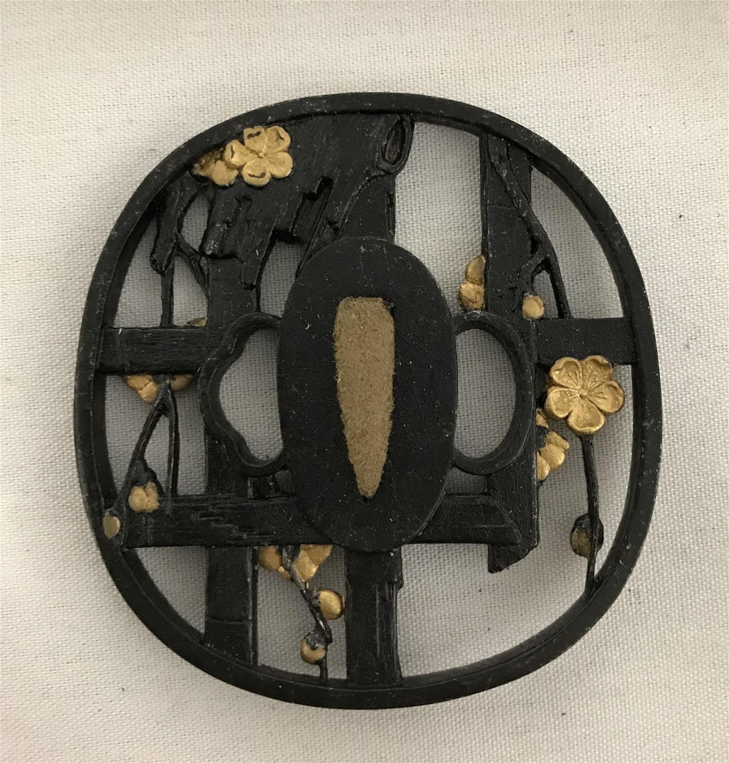 Lot 38 - Samurai Sword Handle Guard in Wooden Box | The Lodge Auction House