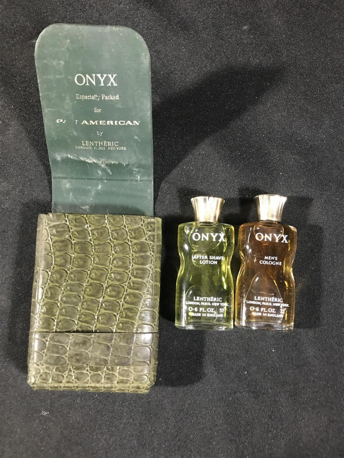 Lot 5 - Pan American Aftershave Lotion & Menâ€™s Cologne in alligator ...