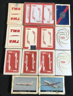 Lot 42 - TWA Airlines Playing Cards - 14 decks . | The Lodge Auction House