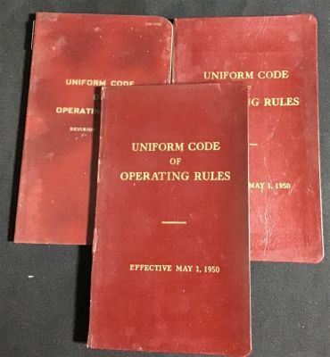 Lot 210 - Uniform Code of Operating Rules (3) for railroading 1950 ...