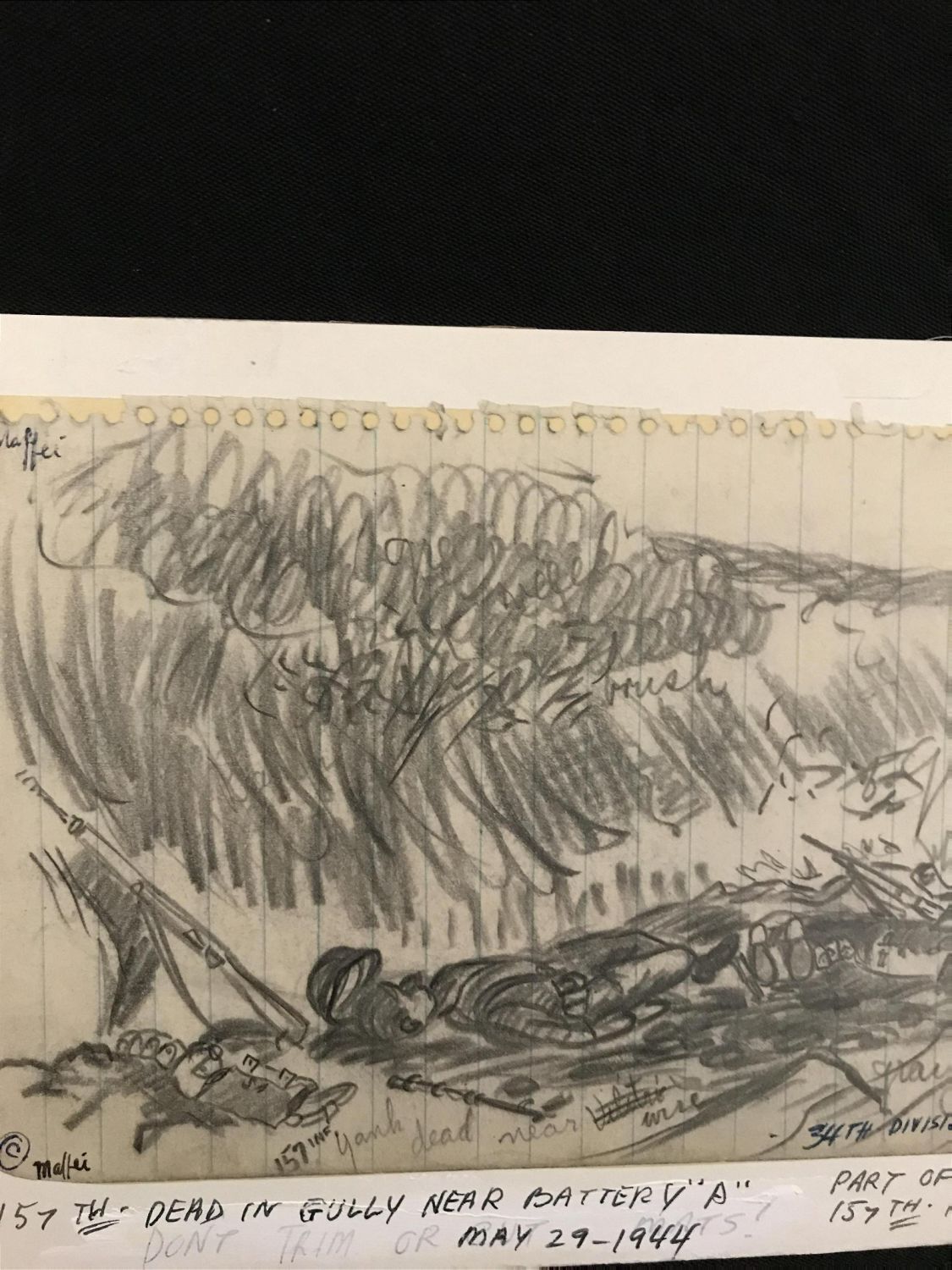 Lot 229 - MAFFEI Drawing May 29, 1944 Dead Soldiers in Ditch | The ...
