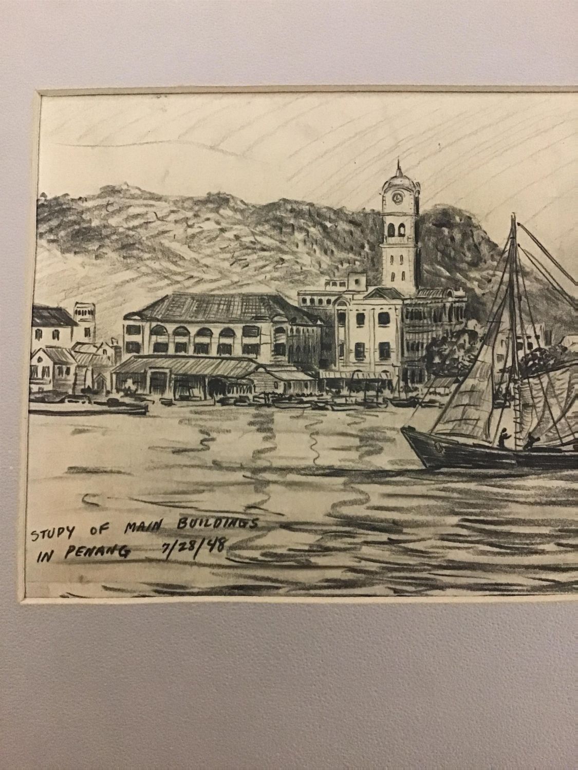 Lot 330 - MAFFEI Drawing of Penang MALAYA Harbor | The Lodge Auction House