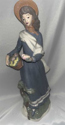 Lot 33 - Tall Flower Woman Porcelain Statue | The Lodge Auction House