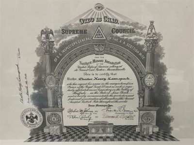 Lot 273 - Masonic Supreme Council Certification | The Lodge Auction House