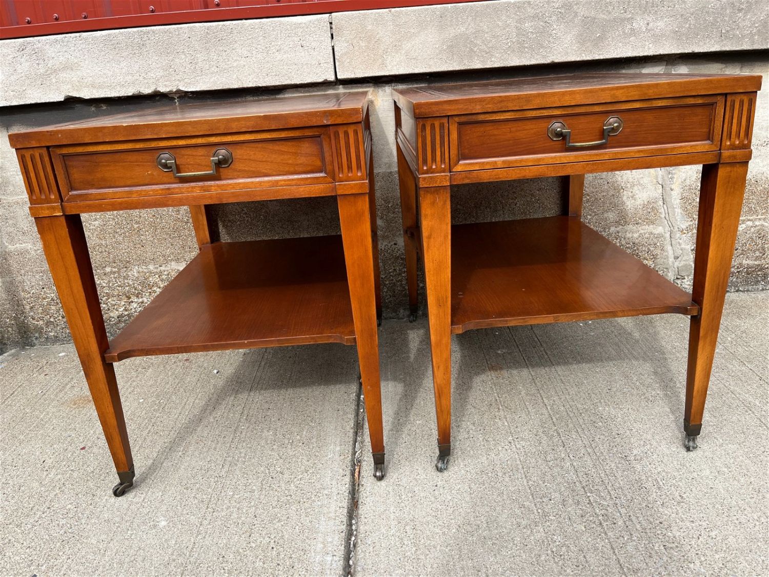 Lot 90 - Single Drawer End Tables Pair | The Lodge Auction House