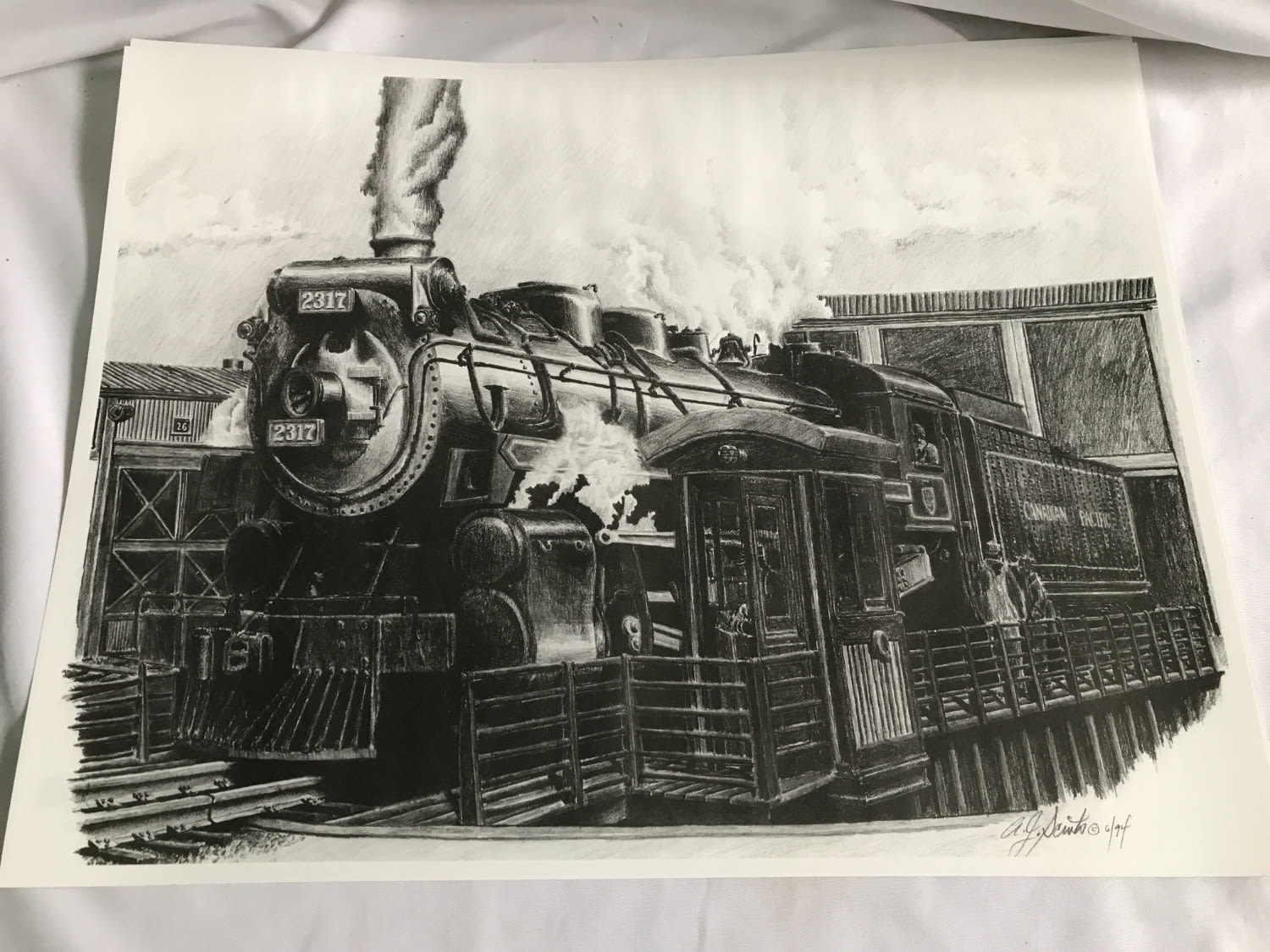 Lot 208 - Signed Print Canadian Pacific 2317 Locomotive | The Lodge ...
