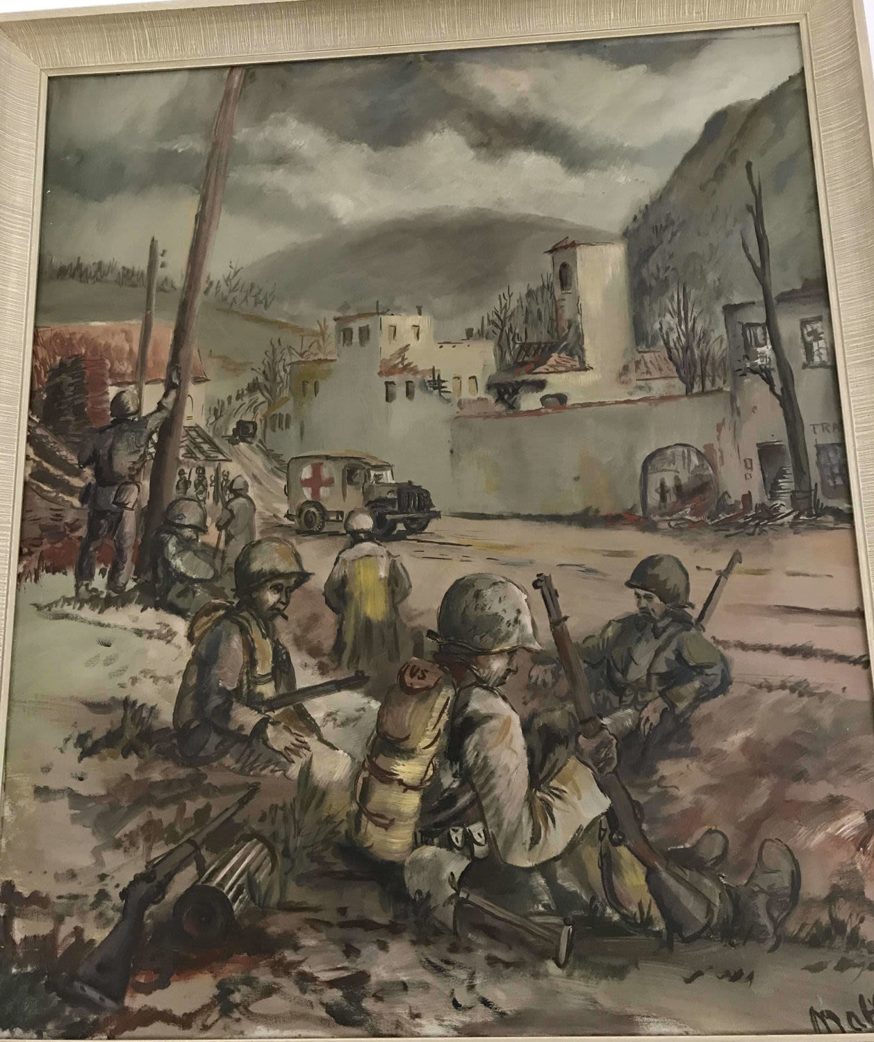 Lot 9a – MAFFEI Oil on Canvass Infantry & Med Assistance – The Lodge ...