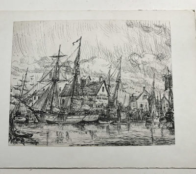Lot 266 - Maffei : Schooners at Dock in Harbor | The Lodge Auction House