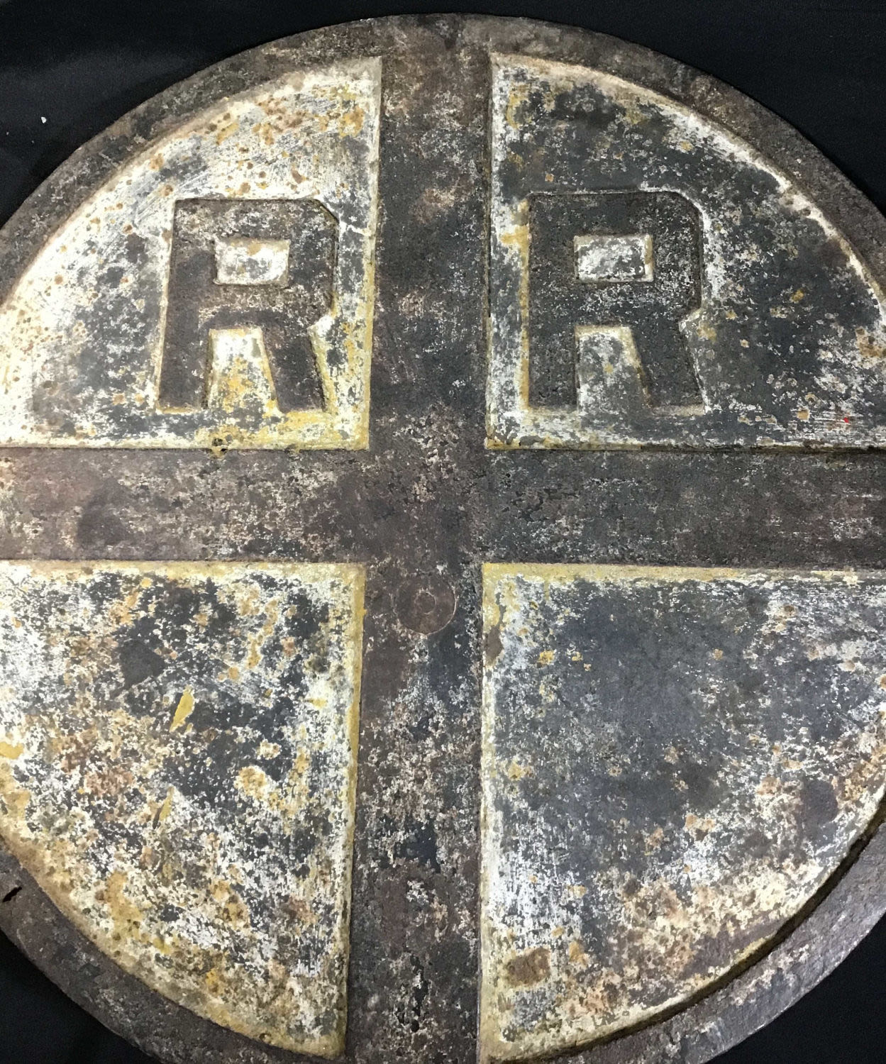Lot 1a - Vintage Cast Iron Railroad Sign | The Lodge Auction House
