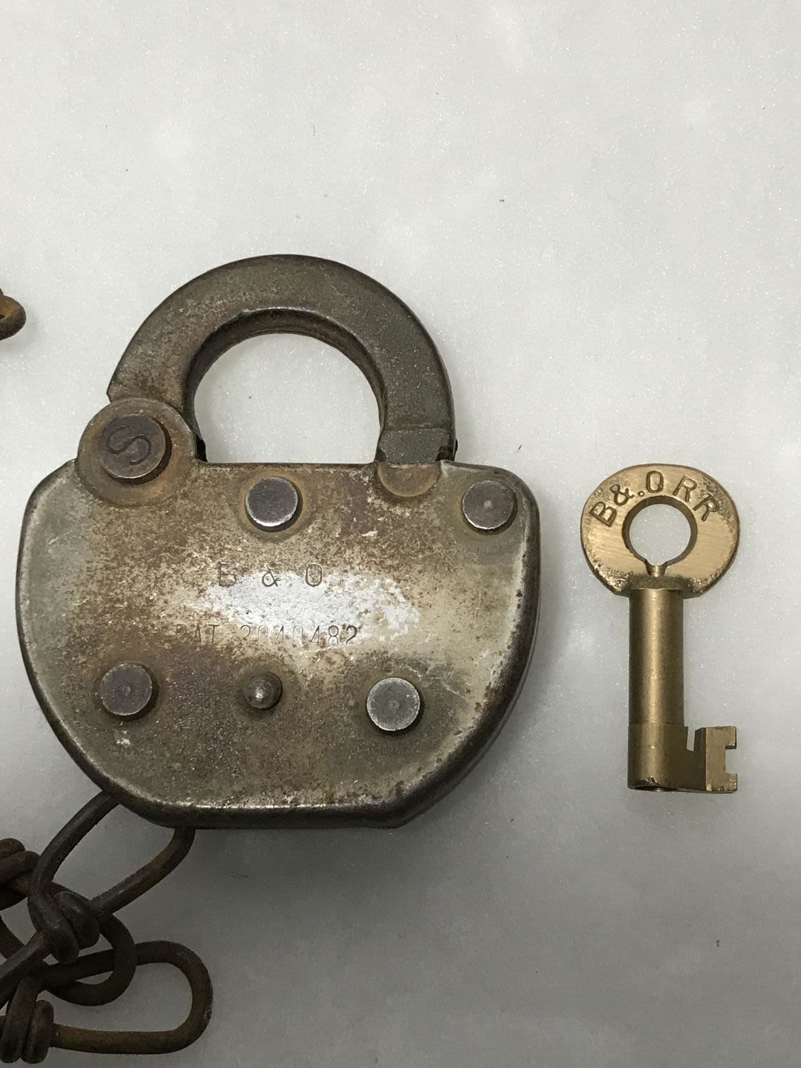 Lot 48 - B&O Railroad Padlock & Key | The Lodge Auction House