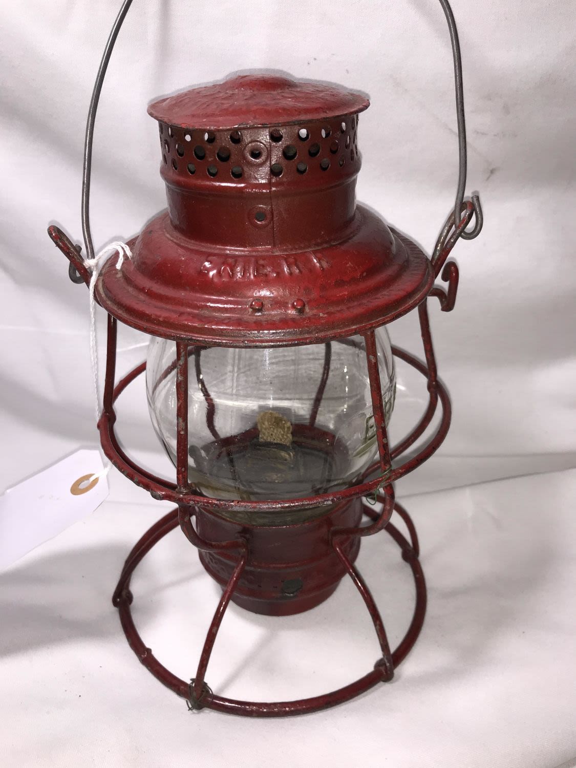 Lot 137 - Erie Railroad Red Lantern w/ clear Globe | The Lodge Auction ...
