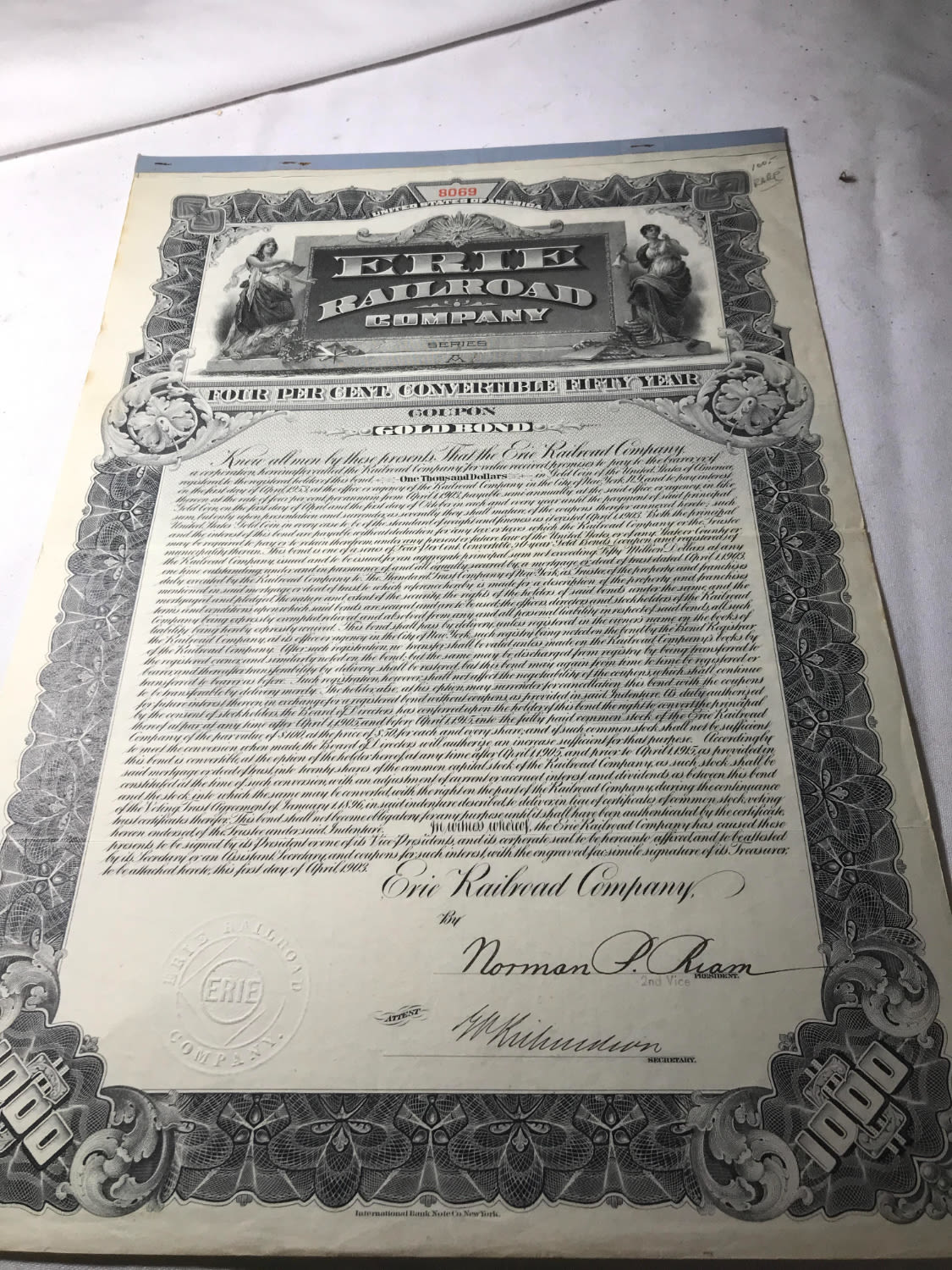 Lot 258 - Erie Railroad Convertible 50 year gold bond | The Lodge ...