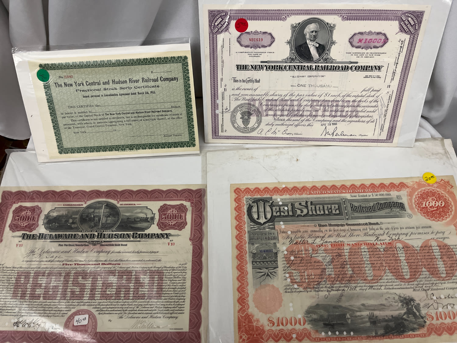 Lot 327 - Railroad Stocks Certificate Collection (4) | The Lodge ...