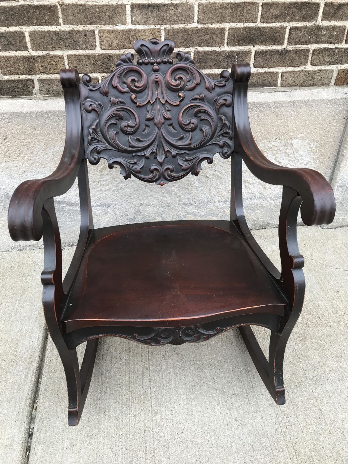 Lot 162 - Ornate Wood Victorian Rocking Chair | The Lodge Auction House