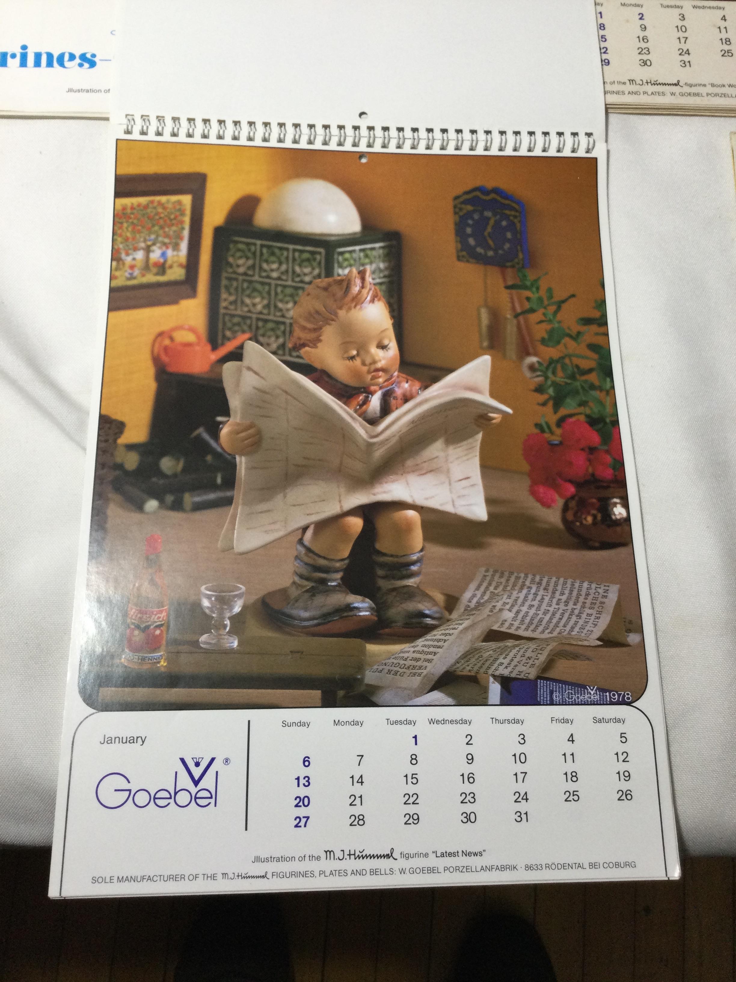 Lot 143 - Hummel Calendars years with pictures | The Lodge Auction House