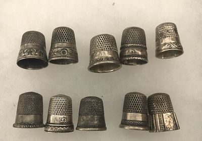 Lot 72 – Vintage Sterling Thimbles (10) – The Lodge Auction House