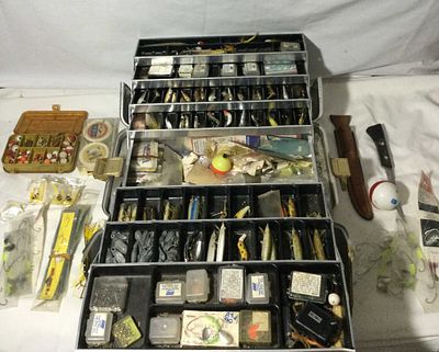 Lot 99 - Fully Loaded Fishing Tackle Box | The Lodge Auction House
