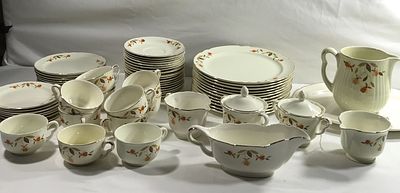 Lot 80 - Superior Hall Autumn Leaf Pattern Dinnerware | The Lodge ...