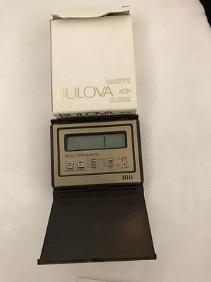 Lot 65 - Bulova Quartz LCD Alarm Clock w/ Dual Display | The Lodge ...