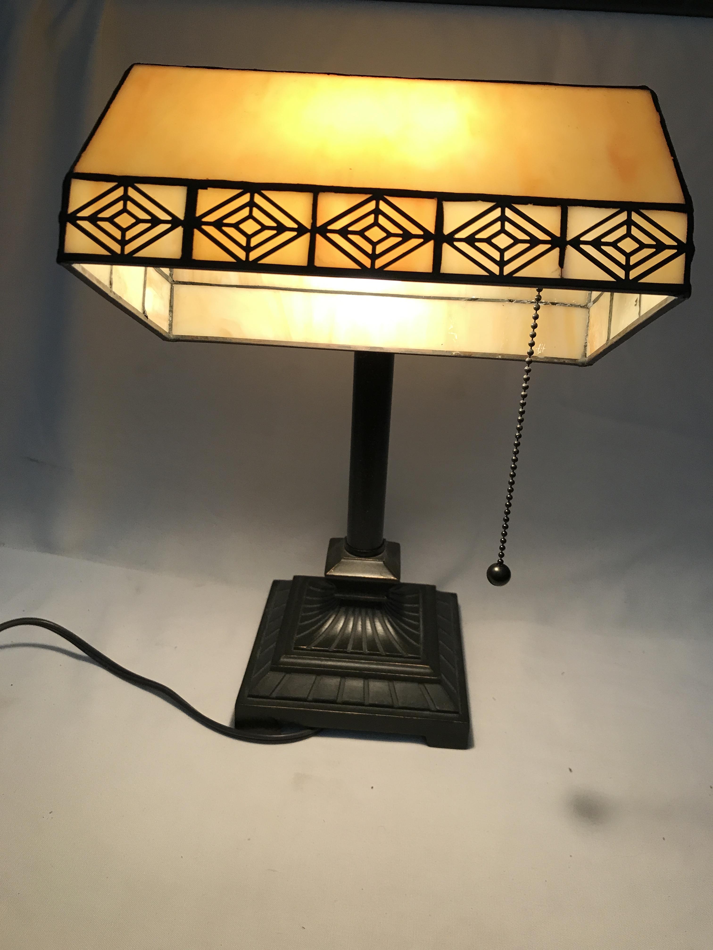 Lot 206 - Mission Style Bankers Desk Lamp -Works! | The Lodge Auction House