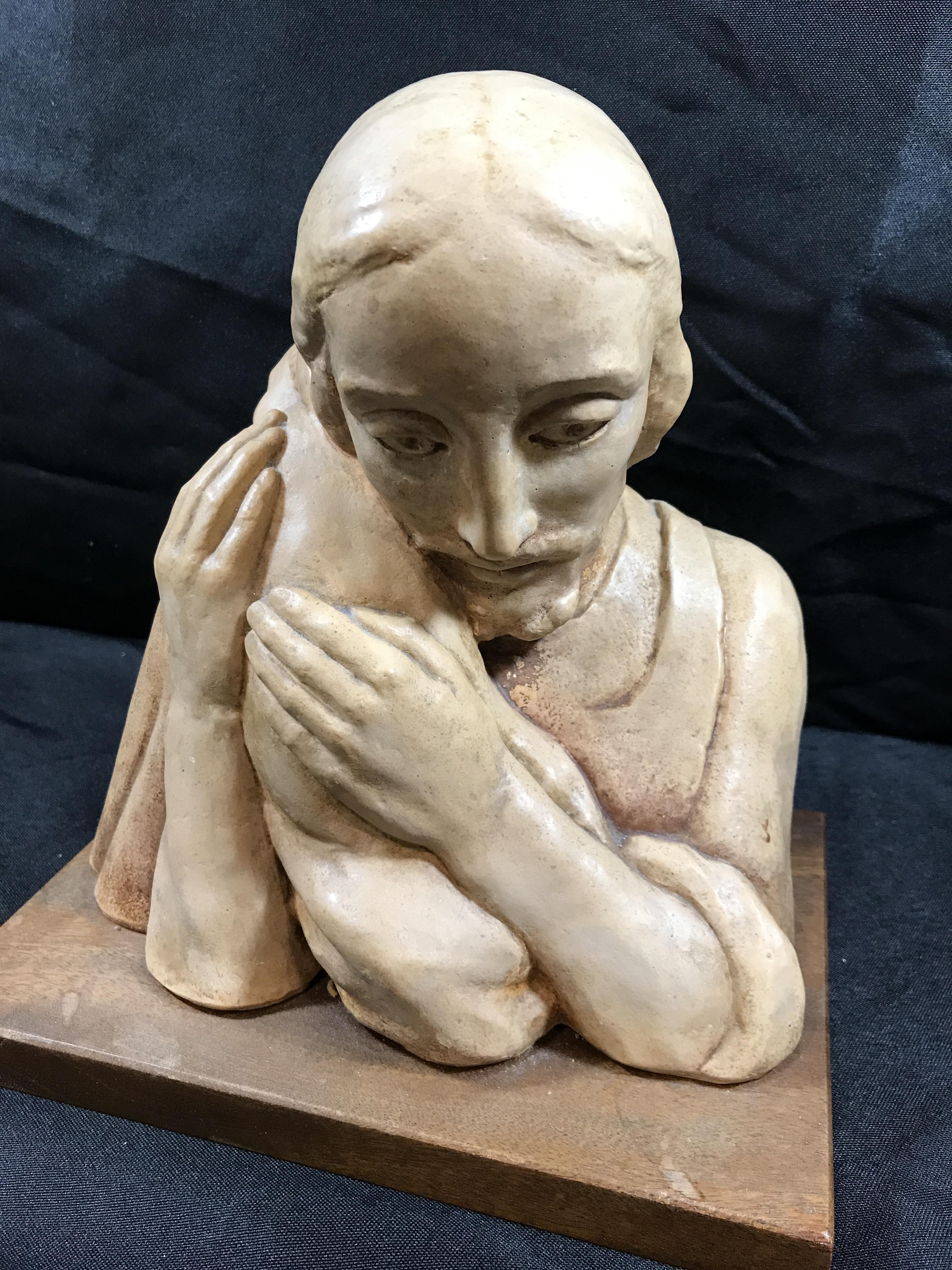 Lot 55 - Bust of Holy Father Joseph Plaster on Wood | The Lodge Auction ...
