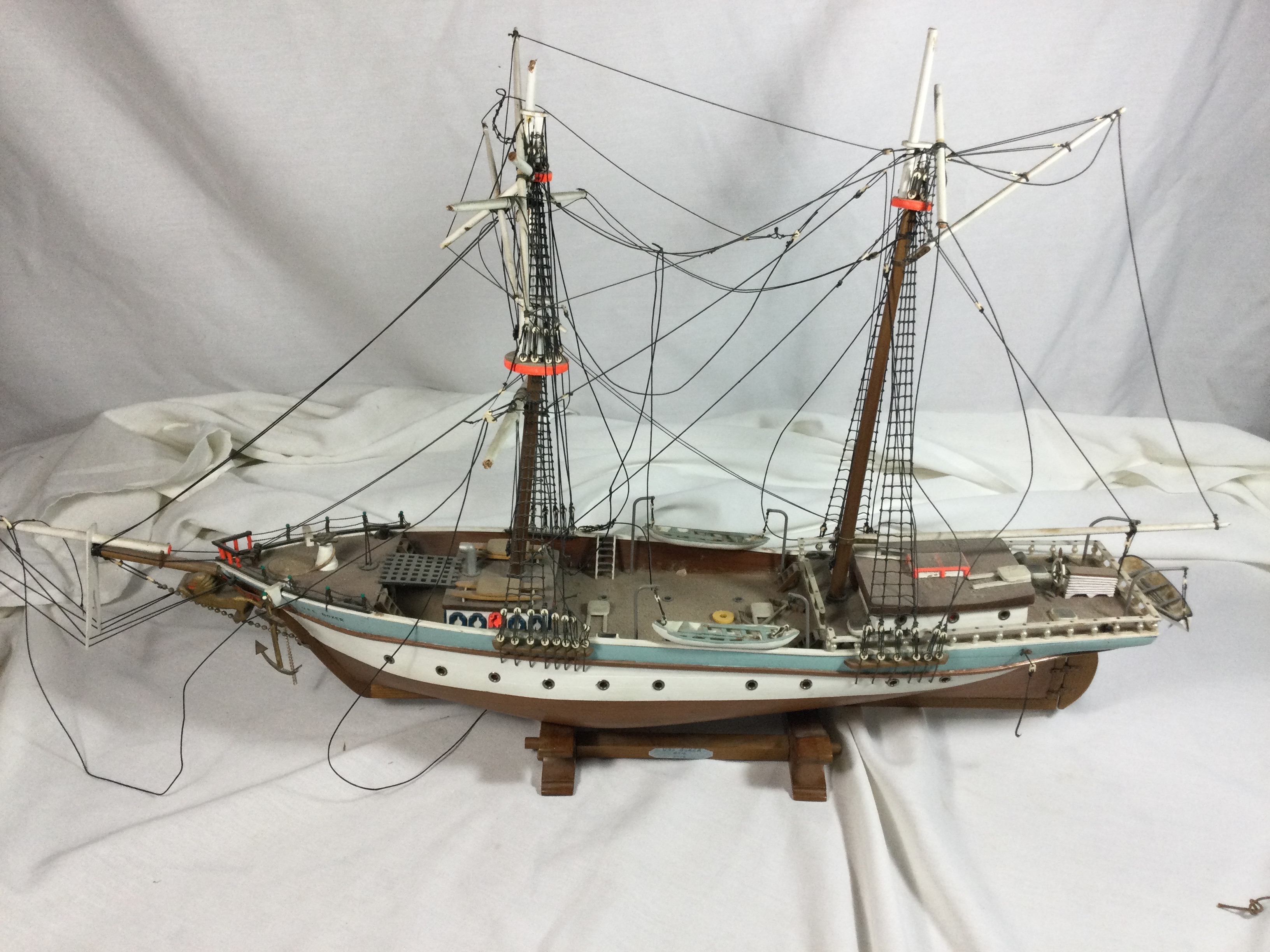 Lot 50 - Wooden Model Ship USS Boxer - Large Model | The Lodge Auction ...