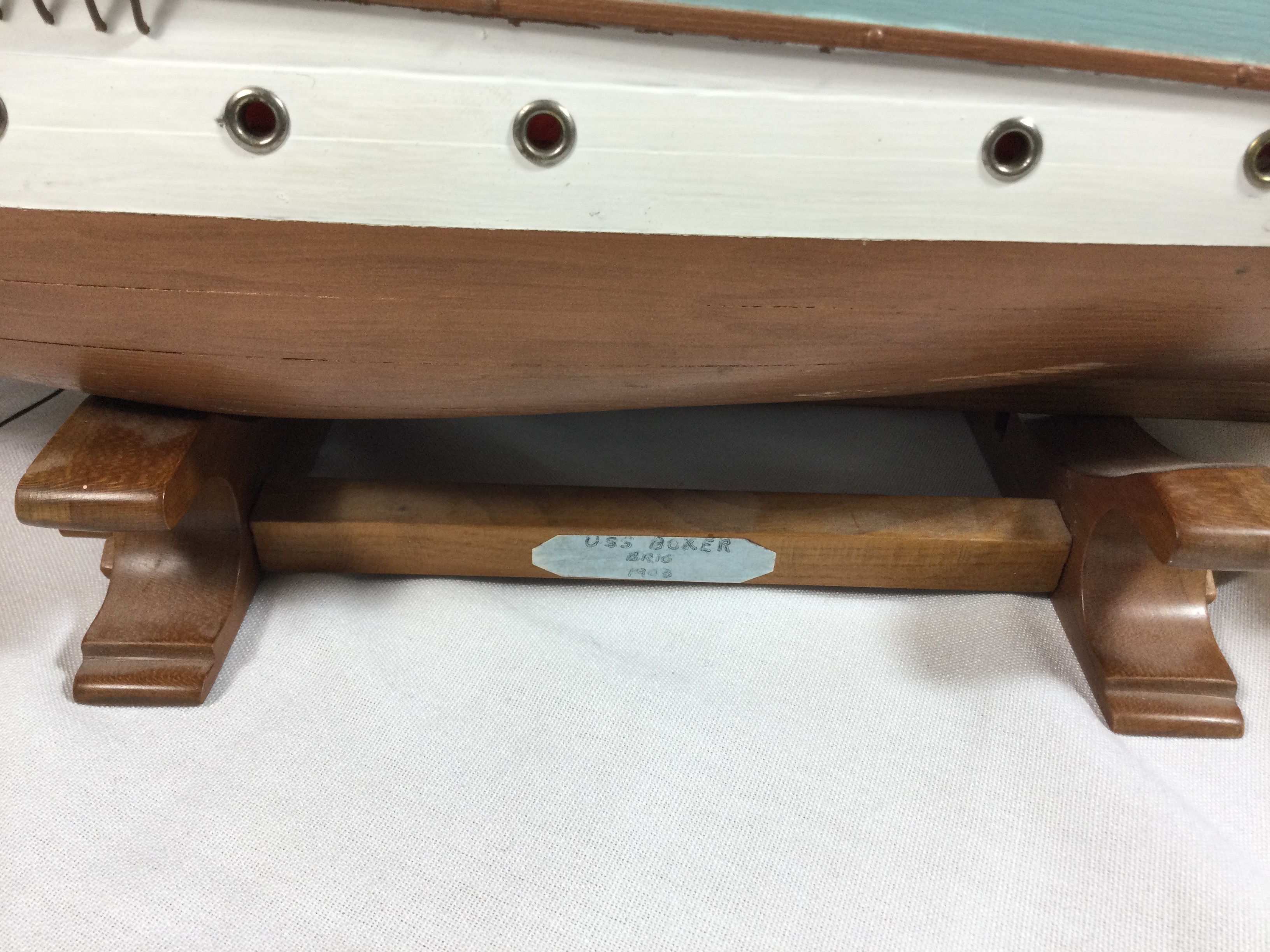 Lot 50 - Wooden Model Ship USS Boxer - Large Model | The Lodge Auction ...