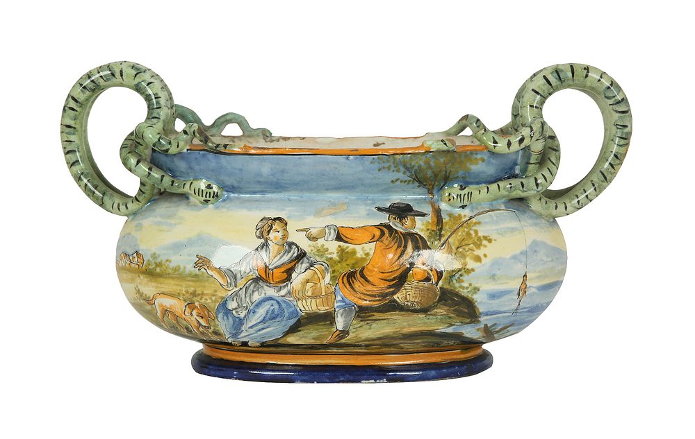 Lot 357 - ITALIAN FAIENCE JARDINIERE – late 18th century - לתירוש
