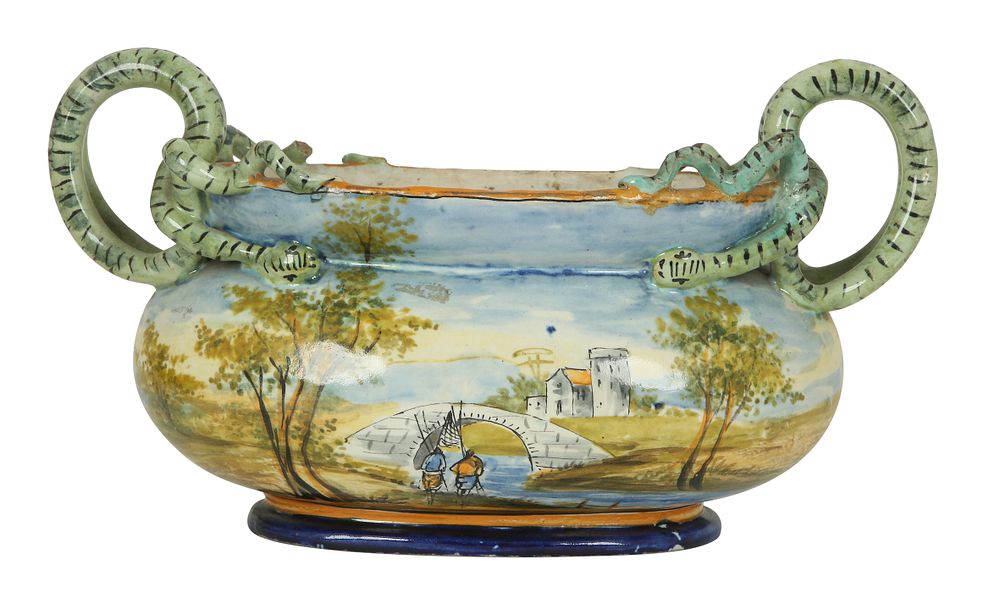 Lot 357 - ITALIAN FAIENCE JARDINIERE – late 18th century - לתירוש