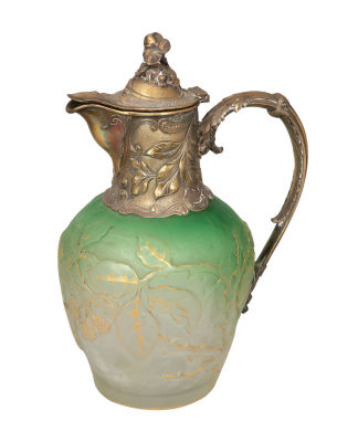 Lot 74 - Daum Nancy. קנקן כסף וזכוכית - לתירוש